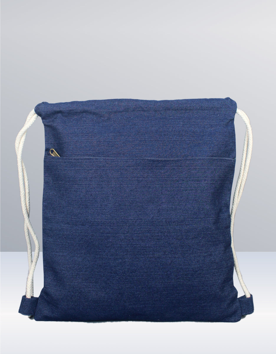 Denim Drawstring Bag – Karmatotes